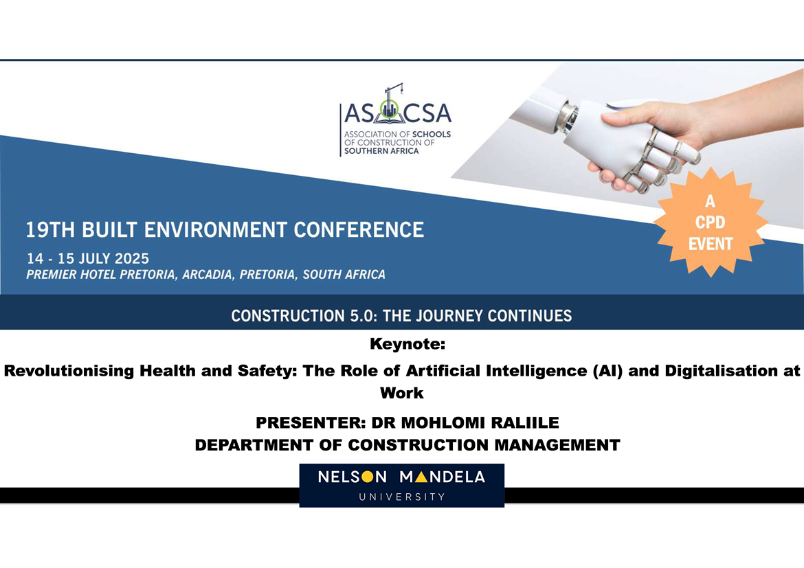 Keynote Address delivered to the 19th Built Environment Conference ...